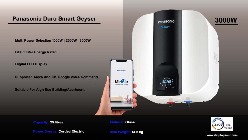 Best Panasonic Duro Wifi Smart Geyser with 25 Ltr Storage